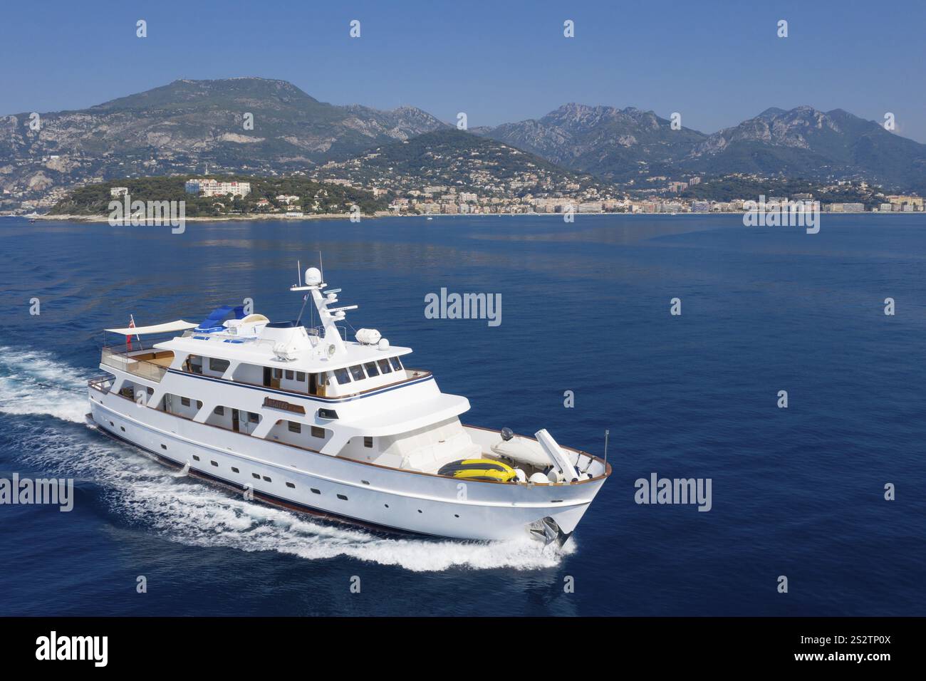 Aerial view of 34 metre motor yacht ANTARES OF BRITAIN, delivered in ...
