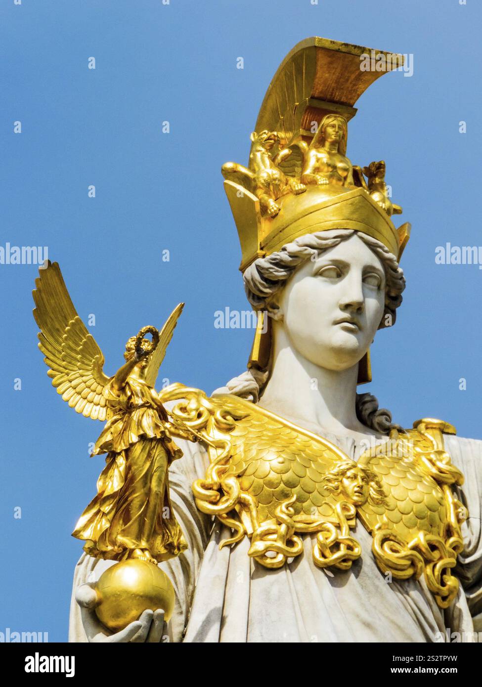 The parliament in Vienna, Austria. With the statue of Pallas Athena ...