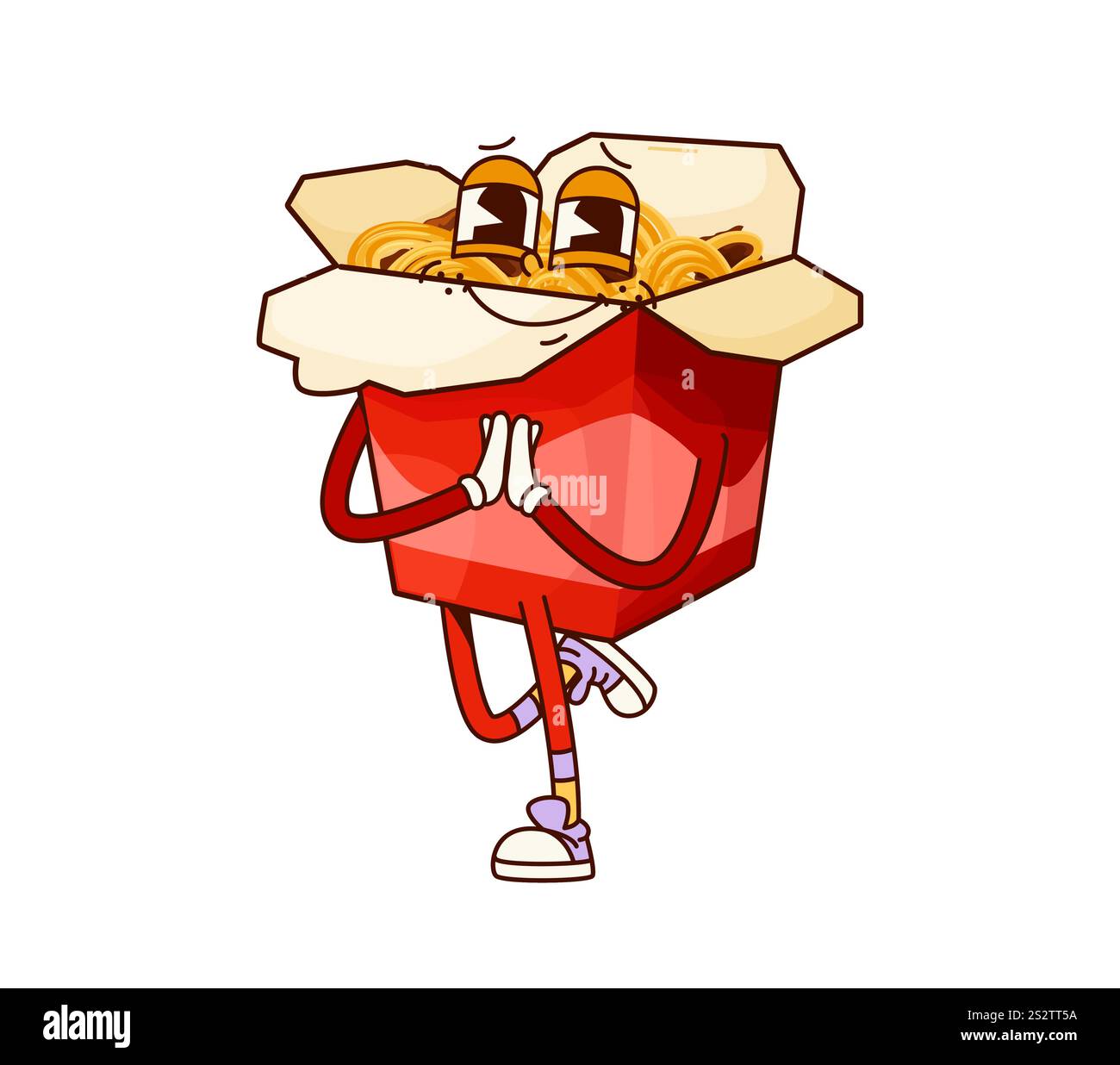 Fast food groovy wok noodles cute character. Asian cuisine fast food ...