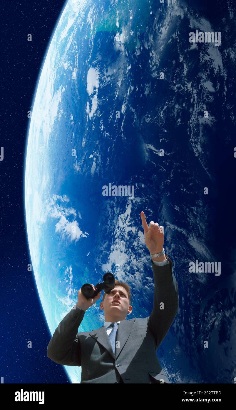 Earth and white male Stock Photo - Alamy