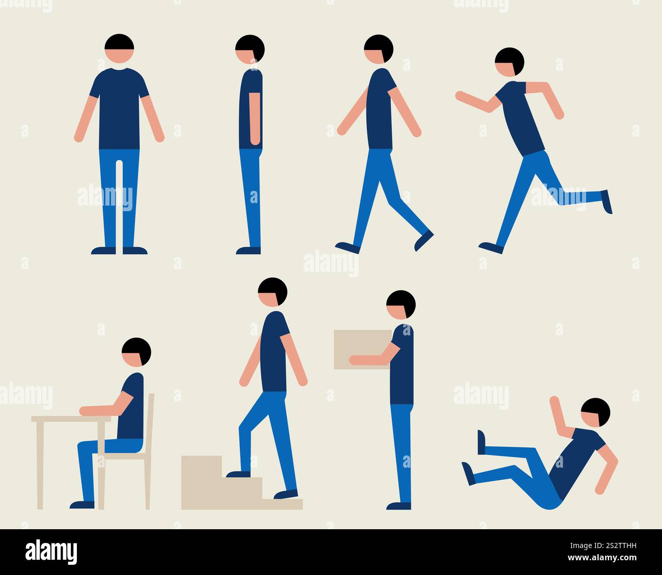 Adult male in short sleeves (various behaviours Stock Photo - Alamy