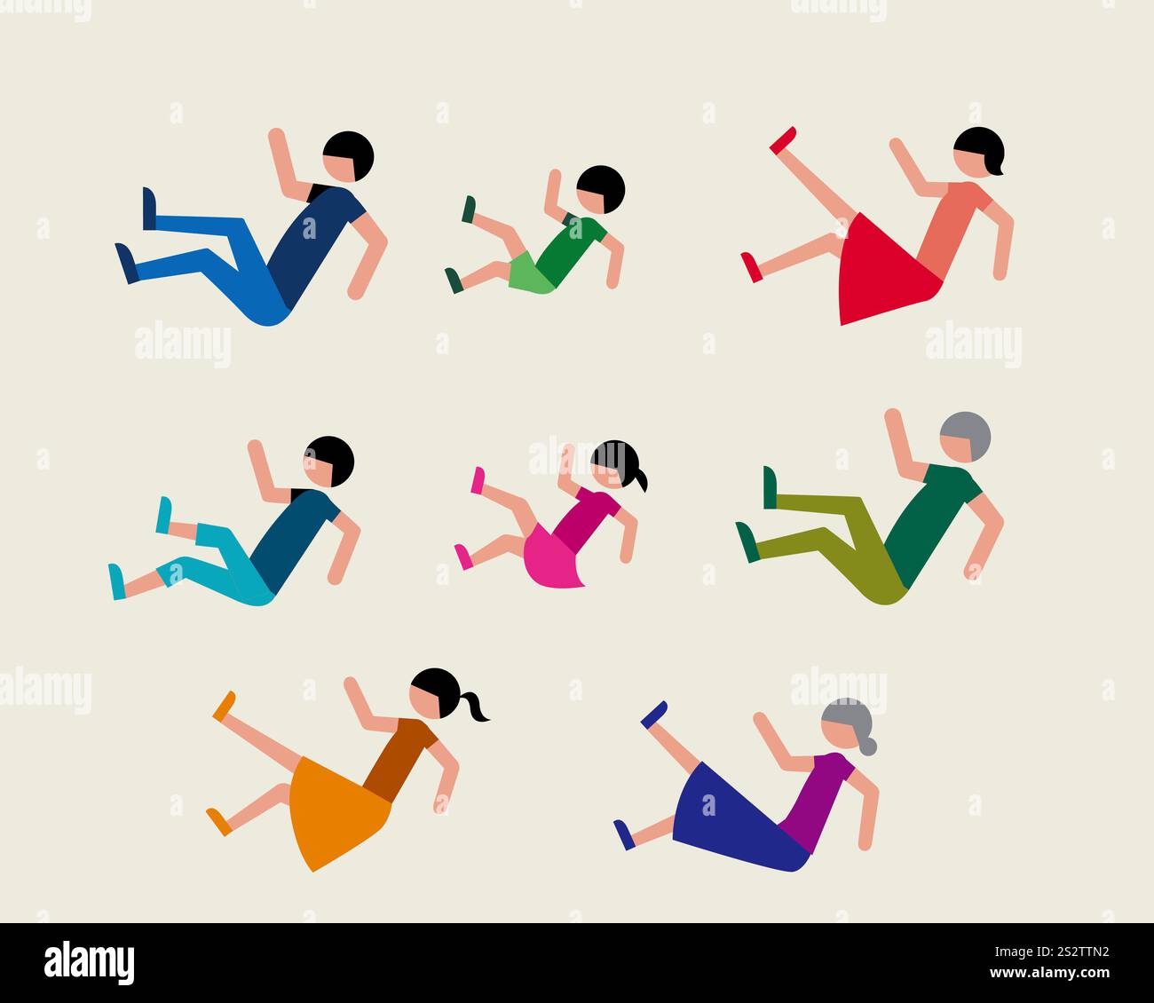 Short-sleeved person (falling on buttocks Stock Photo - Alamy