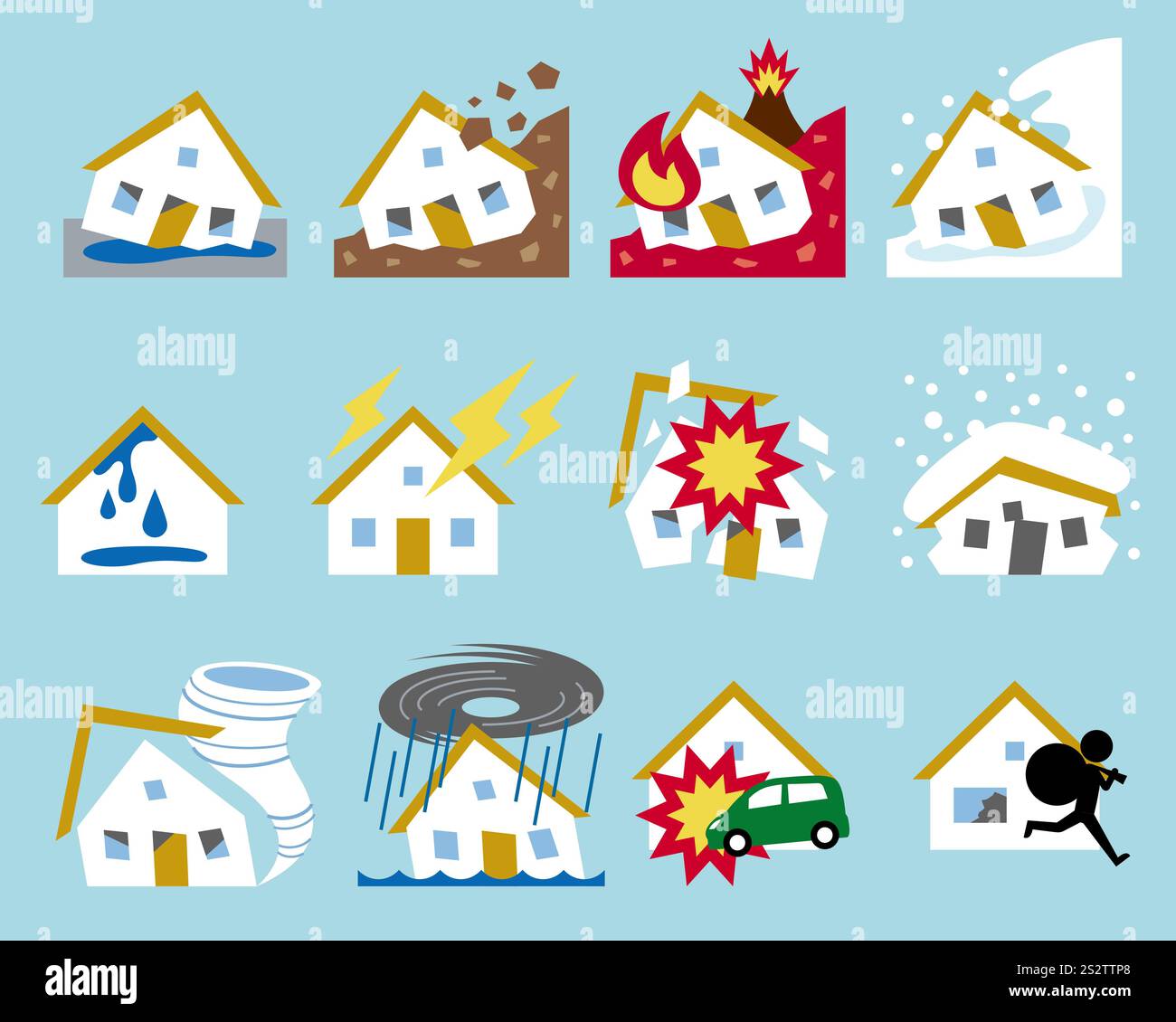 Disaster damage icon set Stock Photo - Alamy Disaster damage icon set Stock Photo - Alamy