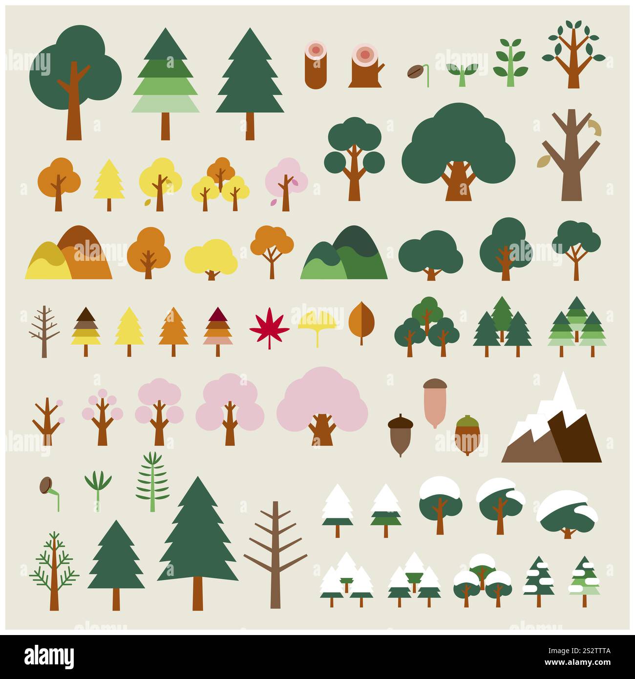 Nature's four seasons set Stock Photo - Alamy