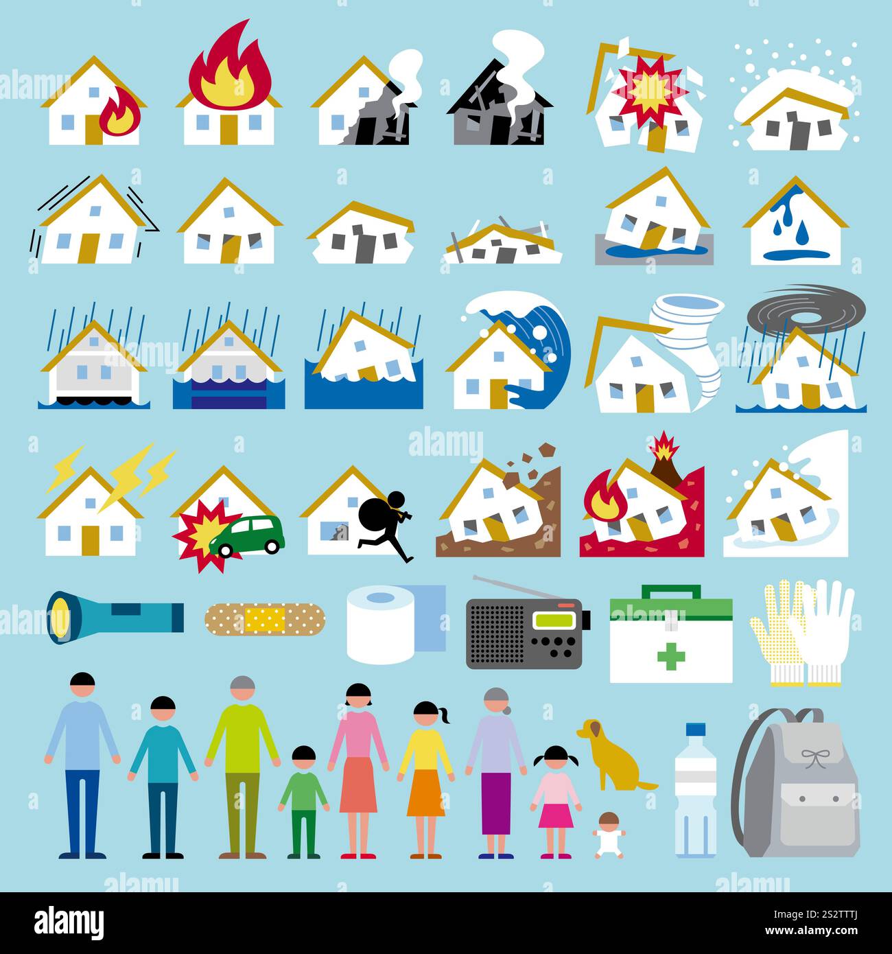 Disaster disaster prevention set Stock Photo - Alamy