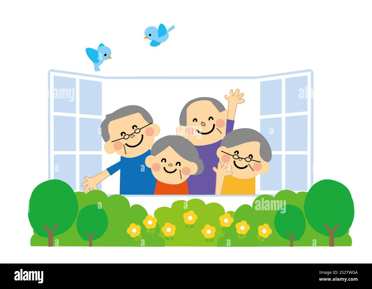 Elderly people Nursing care Window Stock Photo - Alamy