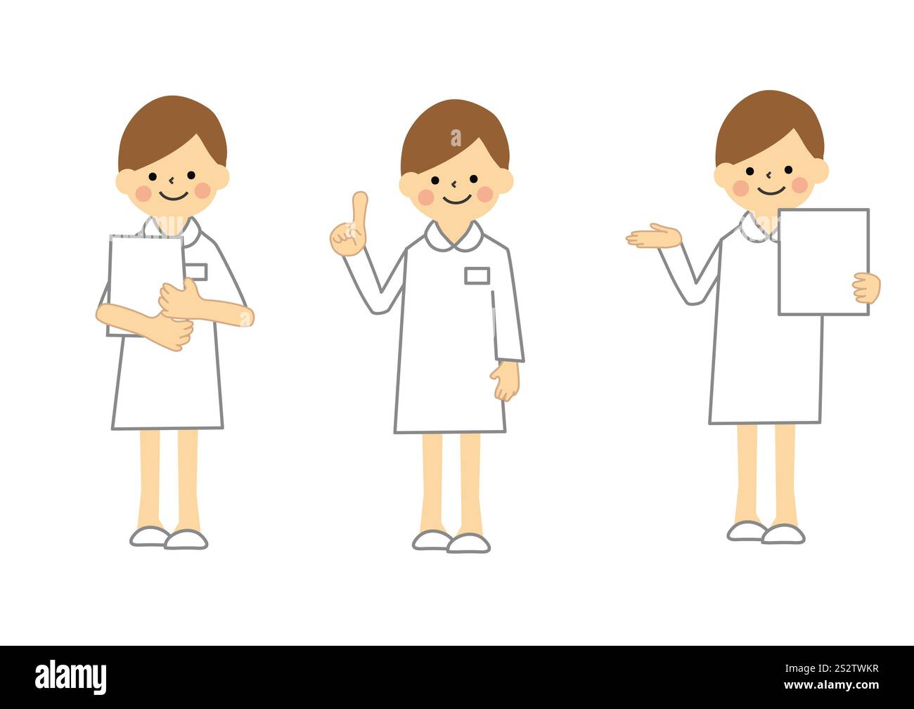 Set of full body of nurse Stock Photo - Alamy