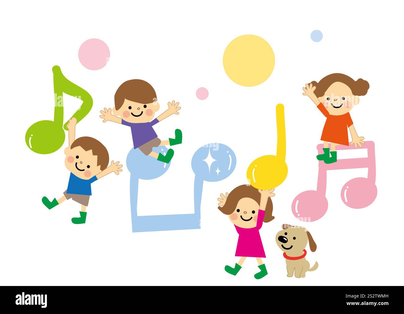 Children with musical notes Stock Photo - Alamy