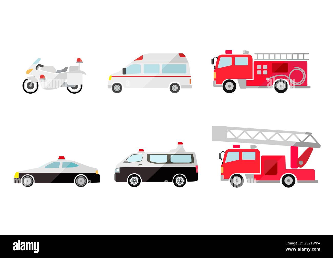 Ambulance, fire engine and police car Stock Photo - Alamy