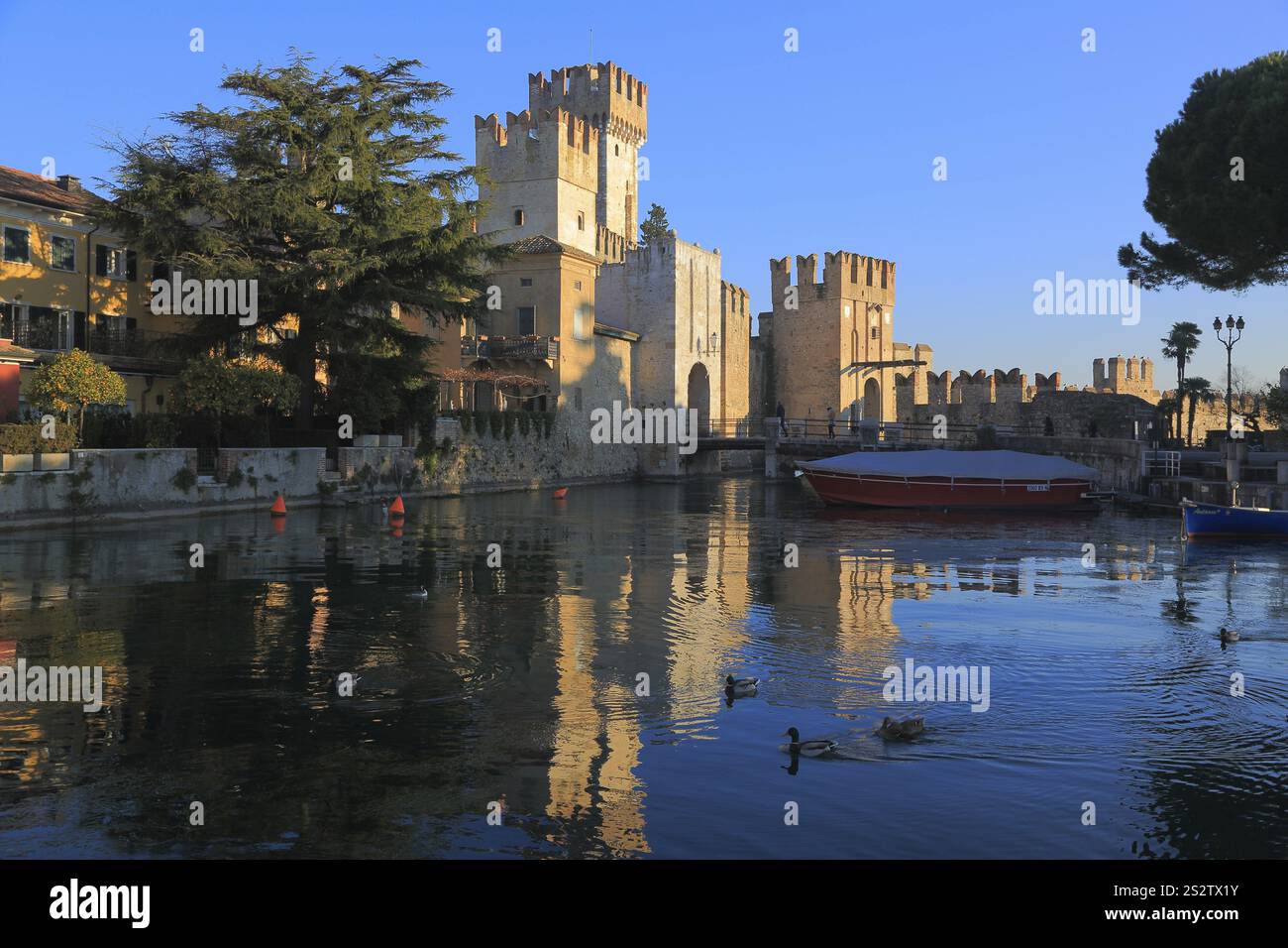 Scaligero Castle, Castello Scaligero in the early morning, Sirmione ...