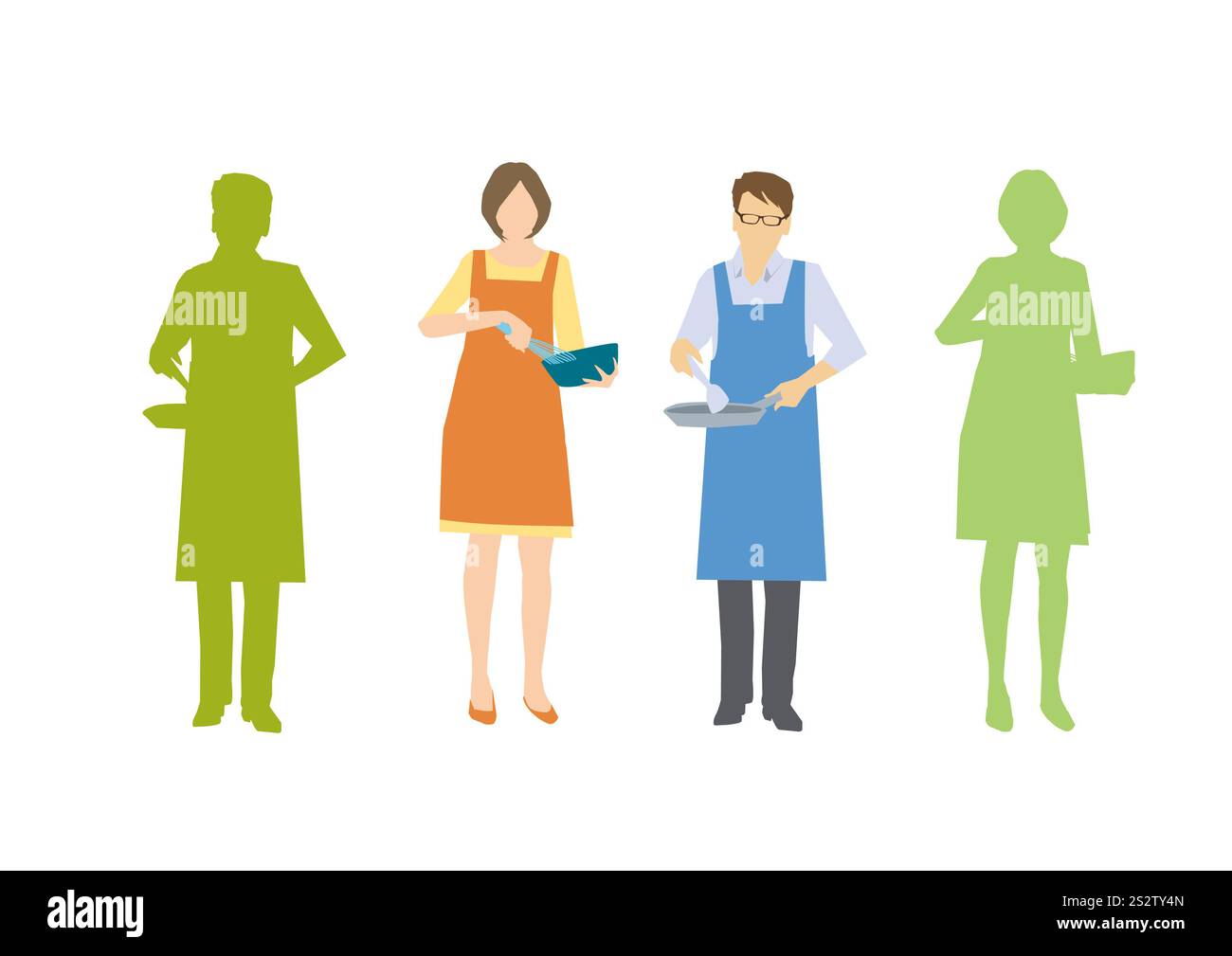 Silhouette of woman cooking Cut Out Stock Images & Pictures - Alamy
