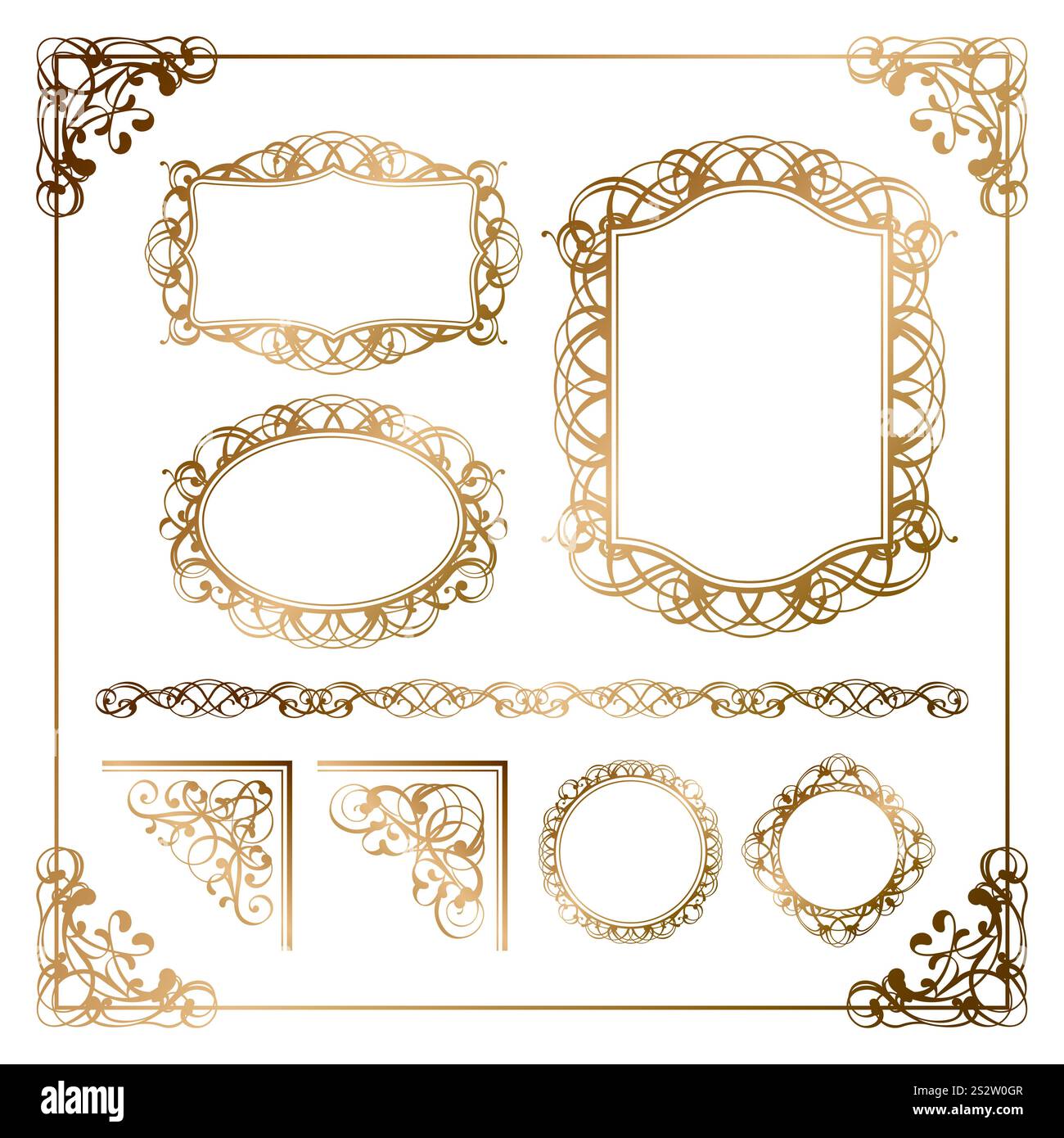 Vintage frame corner set Cut Out Stock Images & Pictures - Alamy