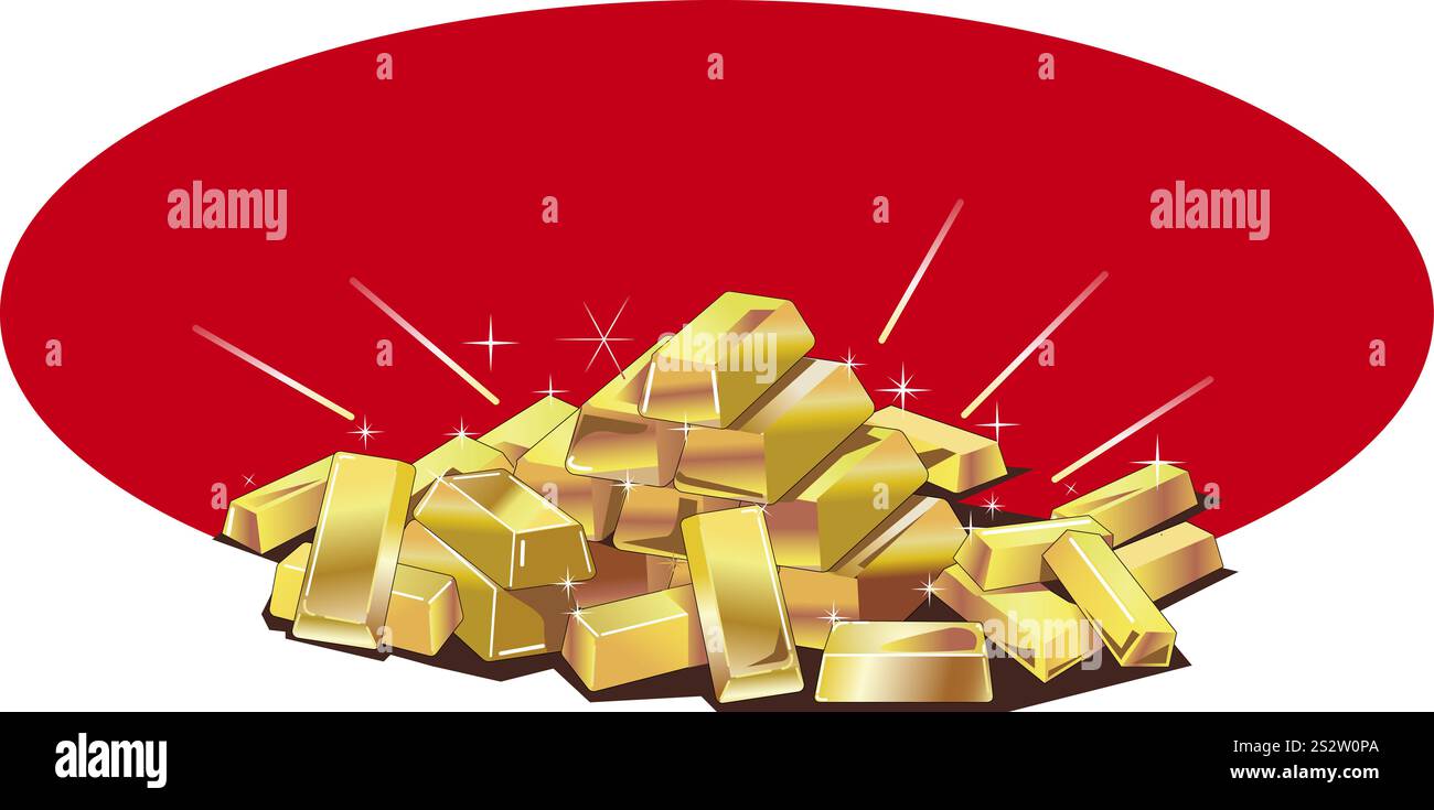 Vector illustration image of a gold nugget Stock Photo - Alamy