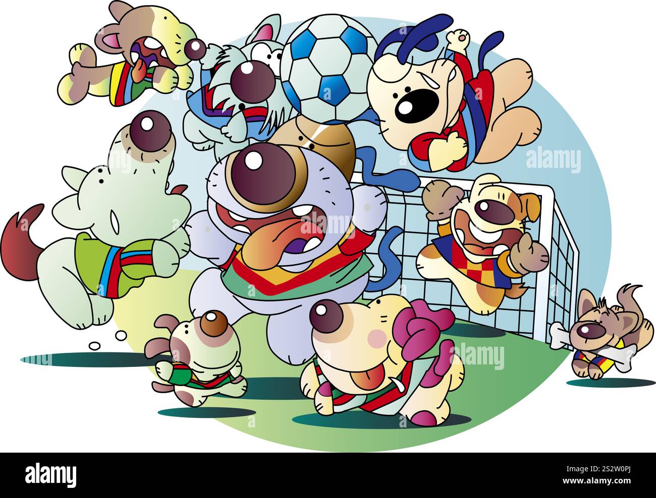 Team of animals playing football Stock Photo - Alamy