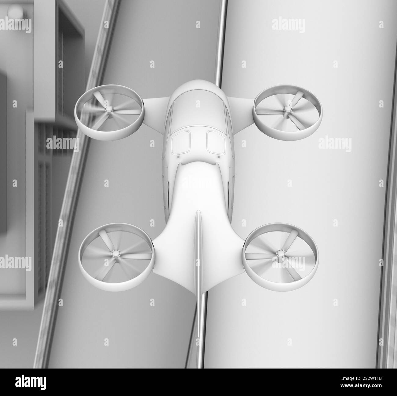 Helicopter flying highway Black and White Stock Photos & Images - Alamy