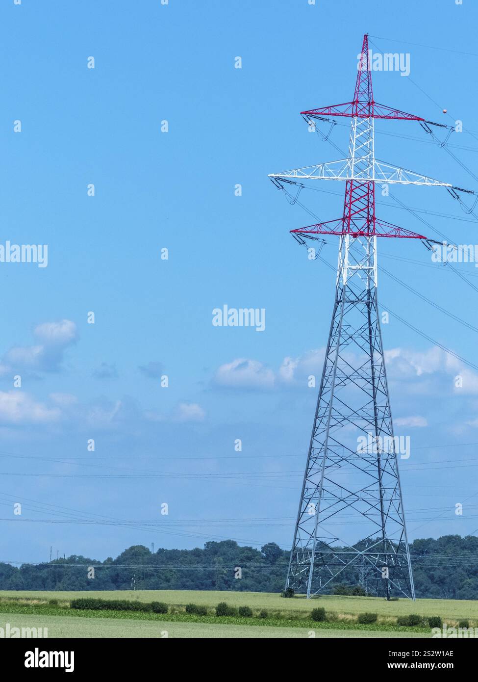 Power line pylons. High-voltage pylons for electric current. Austria ...