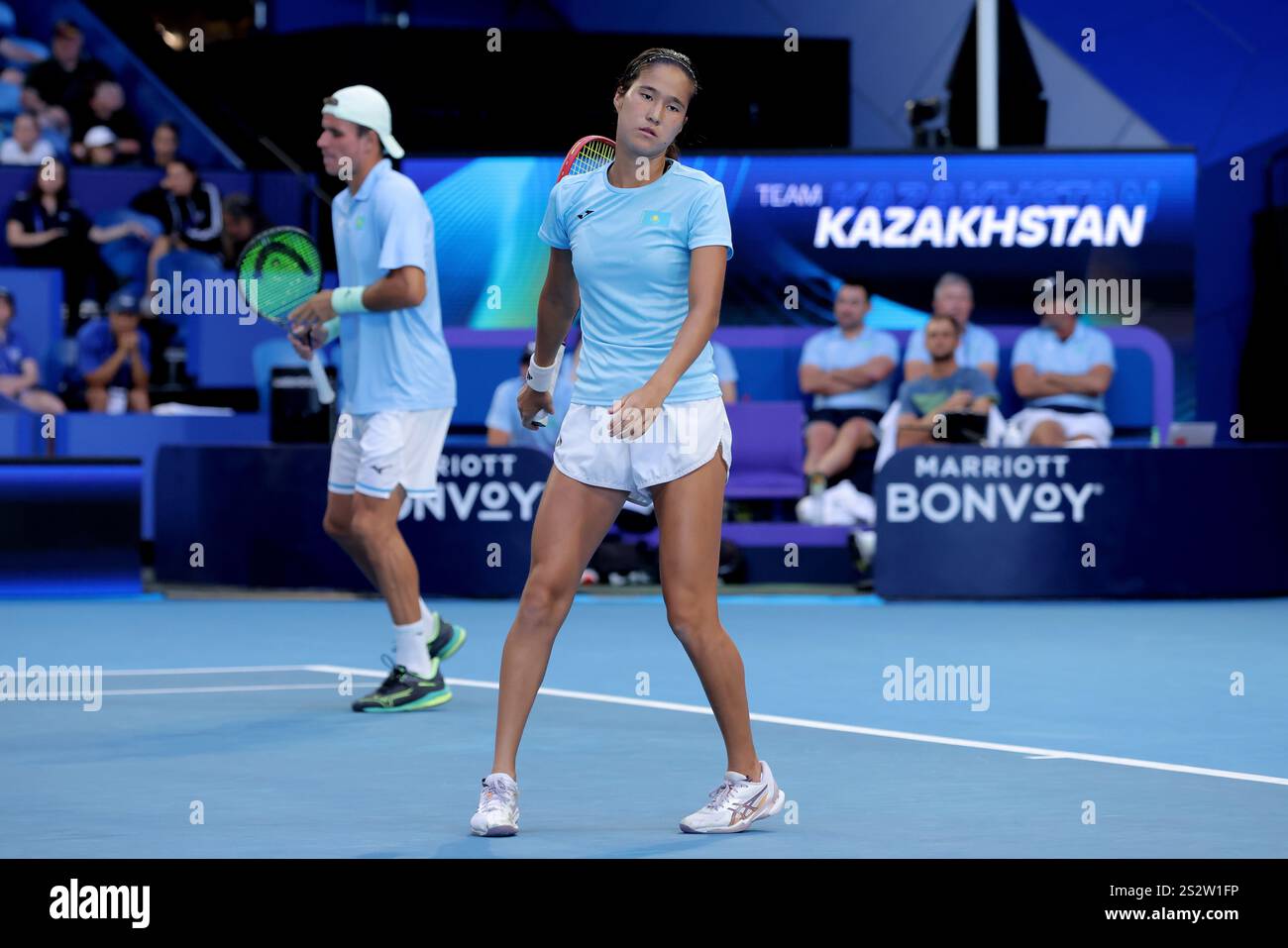 Perth, Australia. 01st Jan, 2025. Dmitry Popko and Zhibek Kulambayeva ...