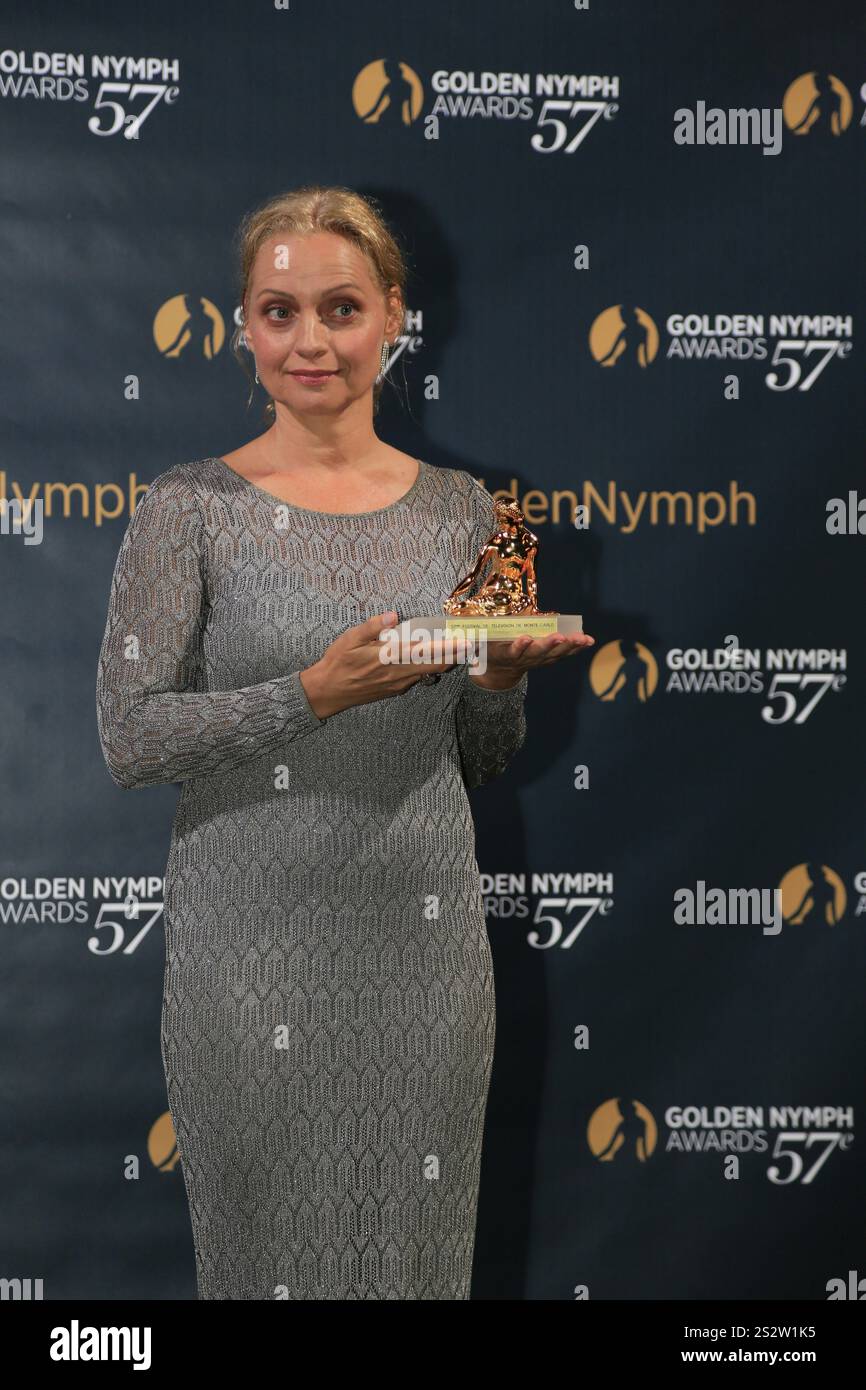 Catherine Flemming with the award for the series Victoria, in which the ...