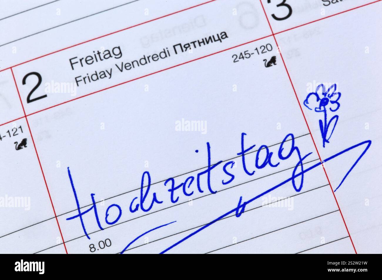 Calendar, wedding day entry, reminder and time management Austria Stock ...