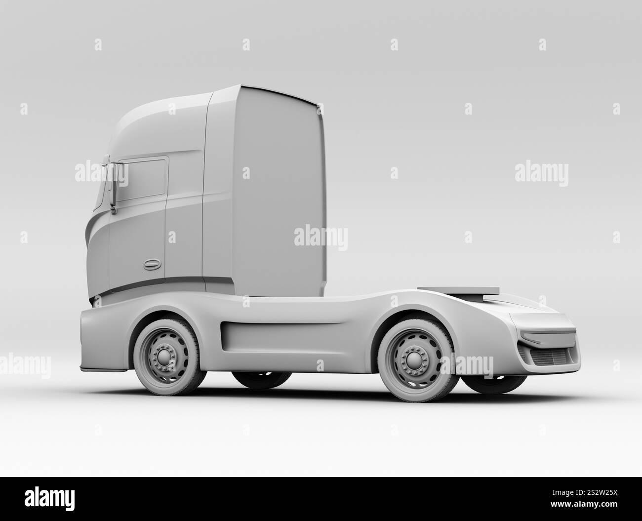 Clay-rendered image of a large electric truck Stock Photo - Alamy