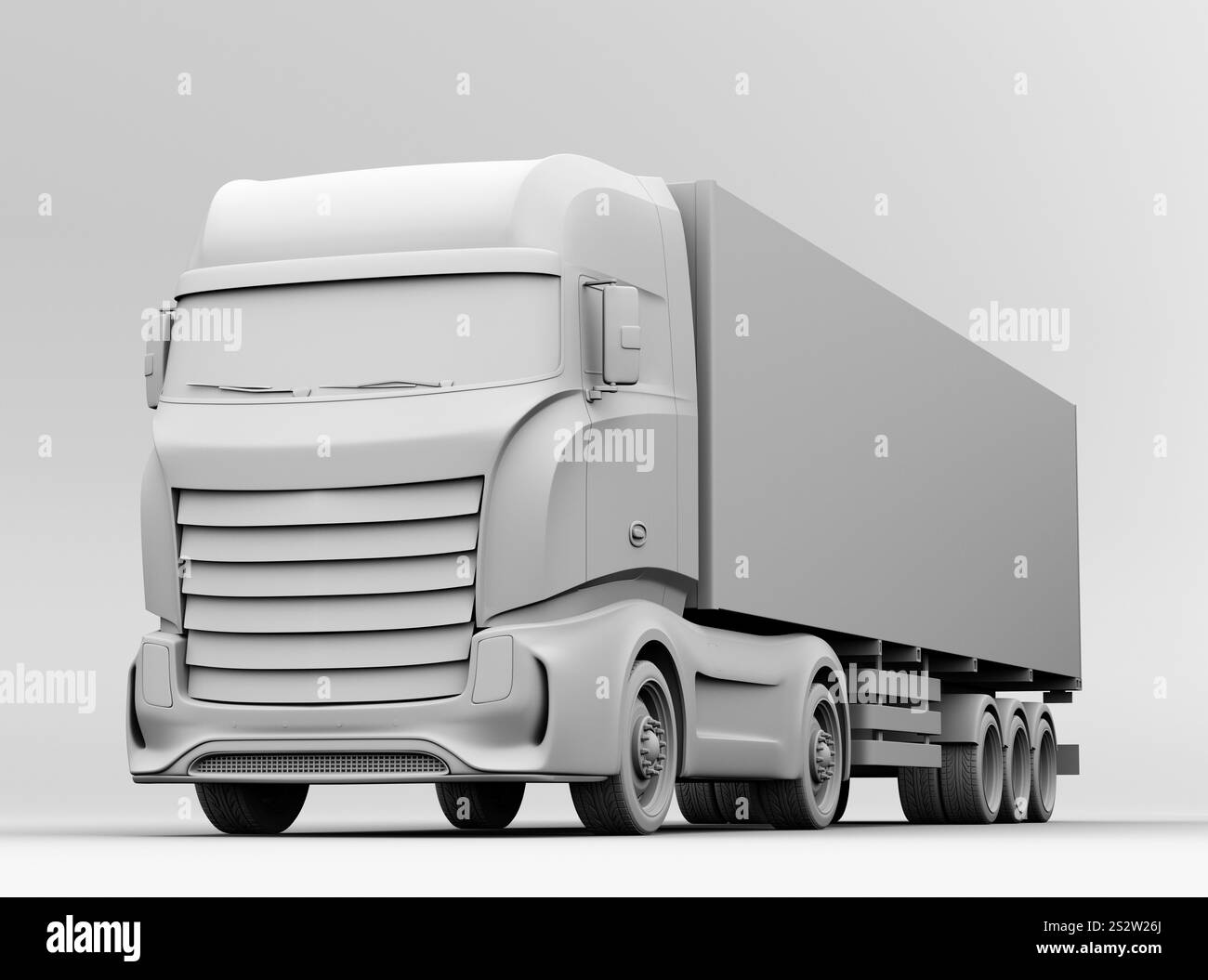 Clay-rendered image of a large electric truck Stock Photo - Alamy