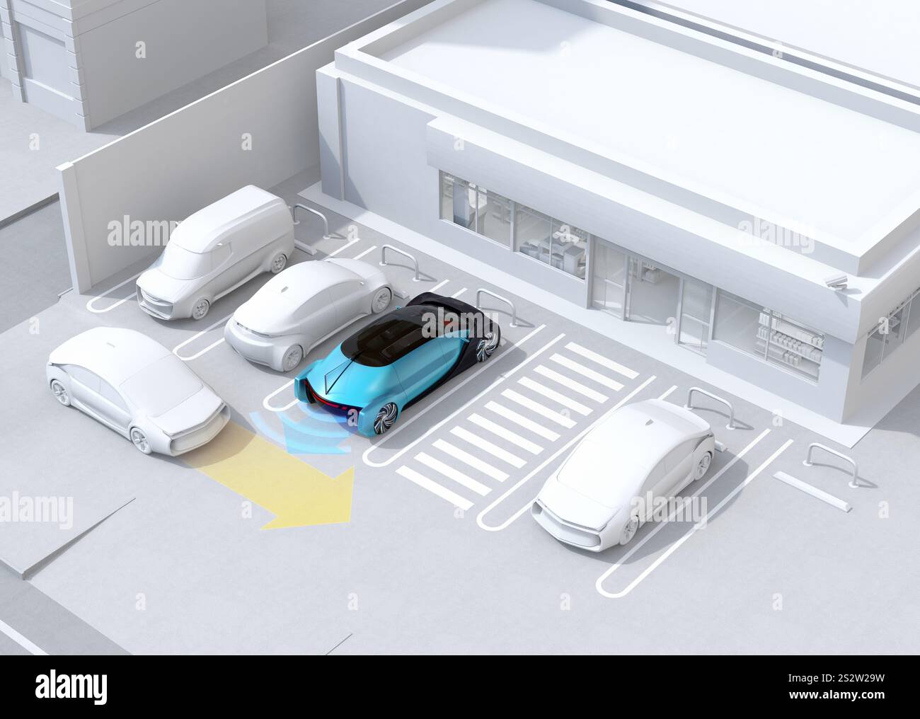A car backing out detects a car entering behind and stops. Advanced ...