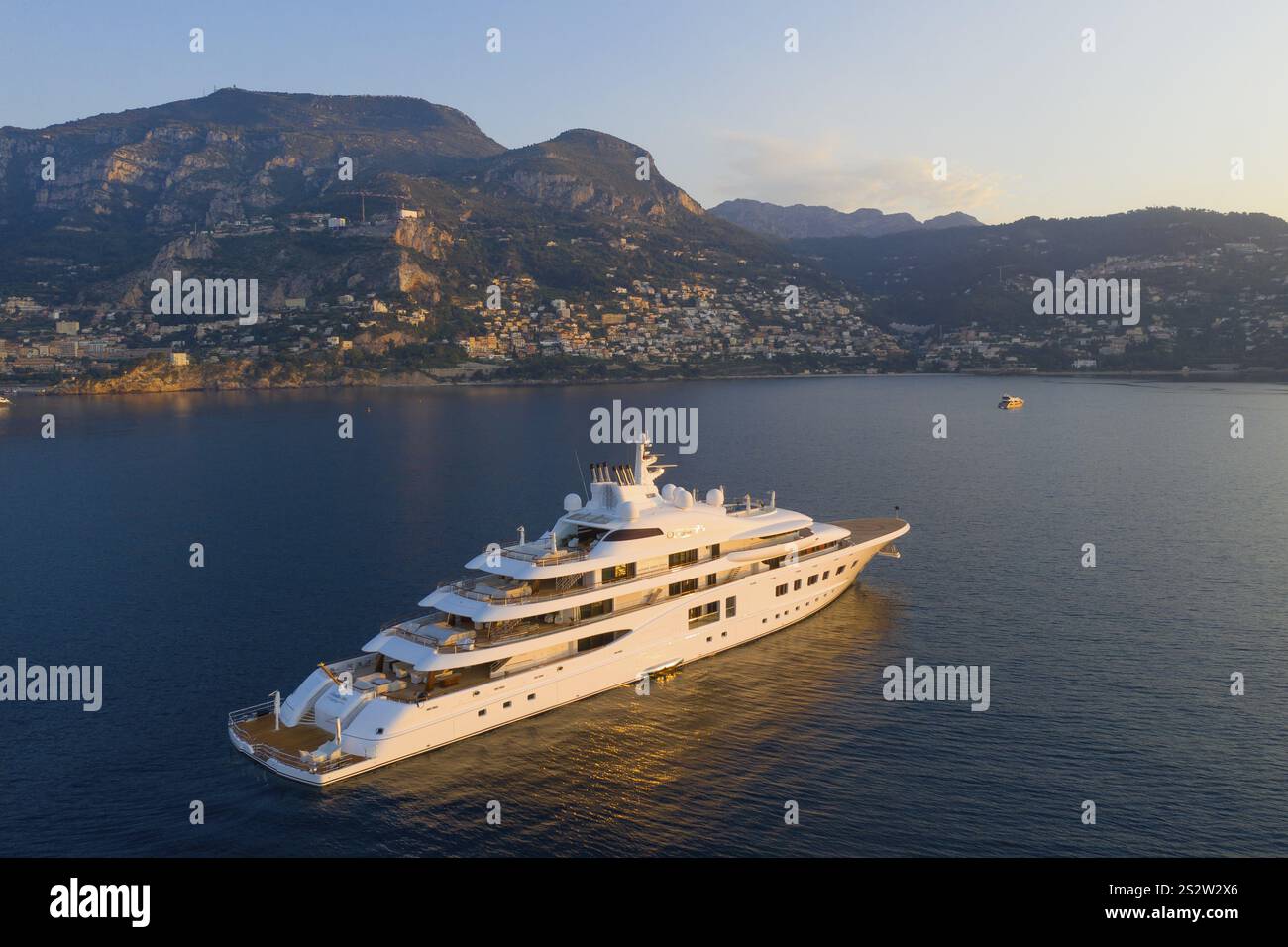 Aerial view of 104 metre motor yacht QUANTUM BLUE, delivered in 2014 by ...