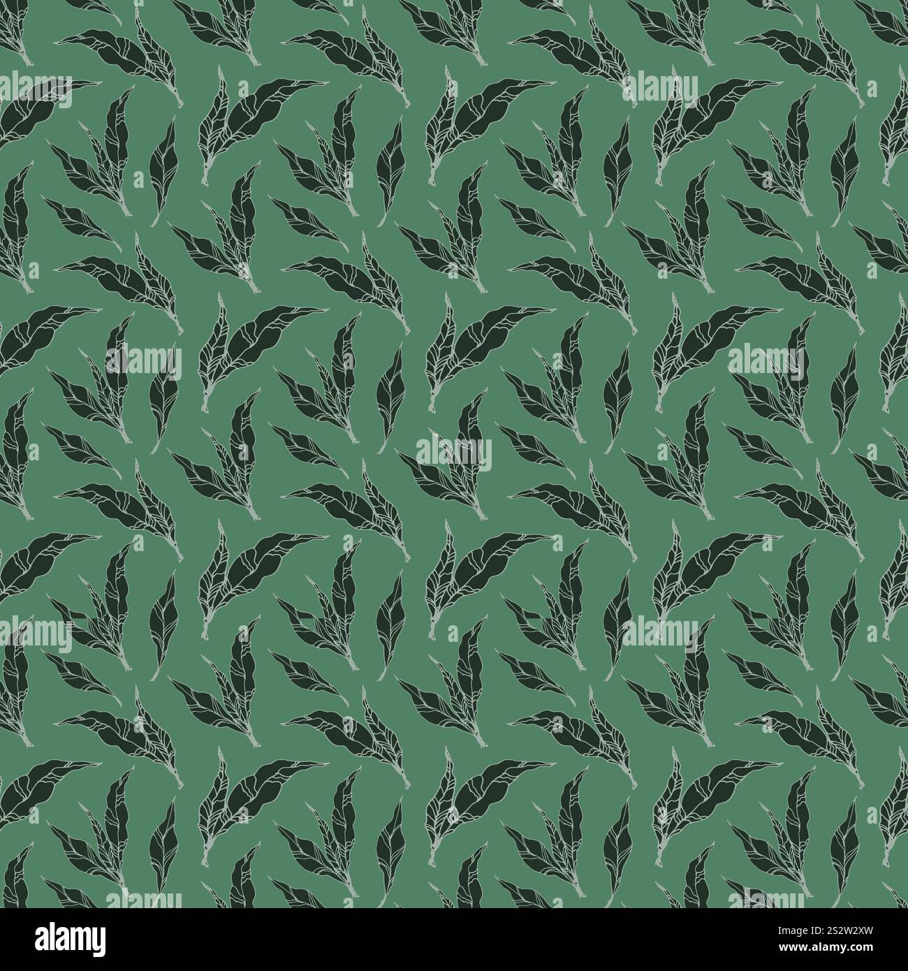 Seamless pattern with stylized leaves. Floral endless pattern filled ...