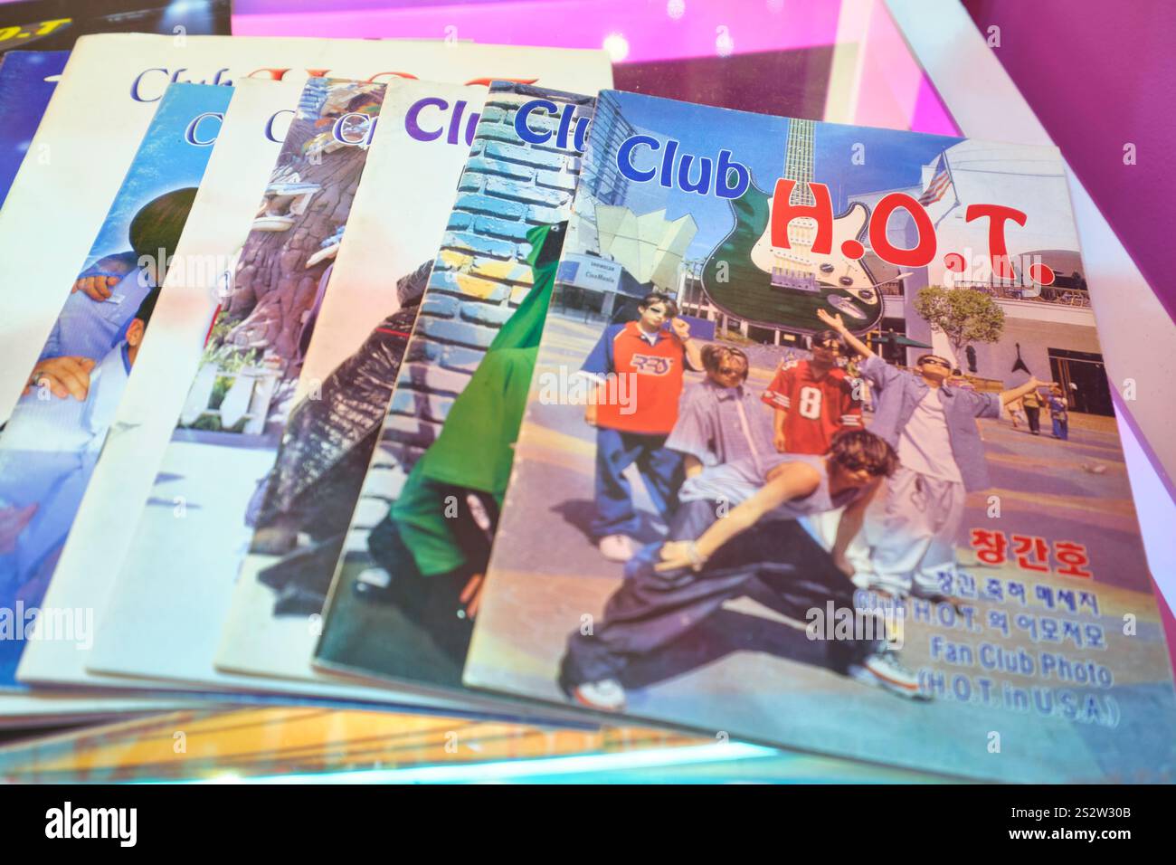 Issues of the KPop music magazine, Club HOT. In a pop culture show at ...