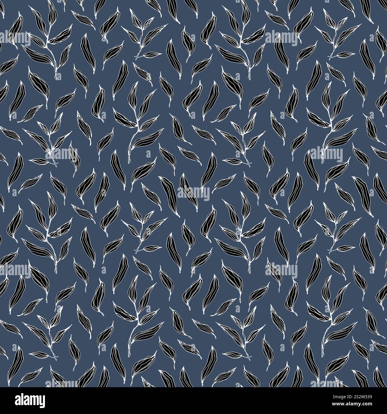 Blue floral watercolor seamless pattern for printing. Intertwining ...