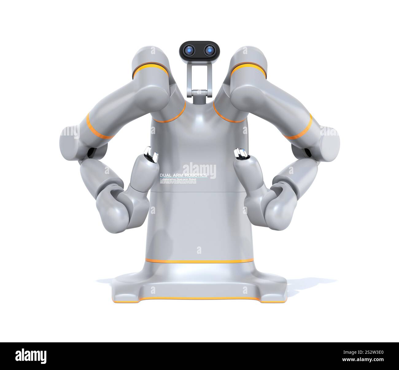 Image of a twin-armed robot. Concept of a cooperative robot. Original ...