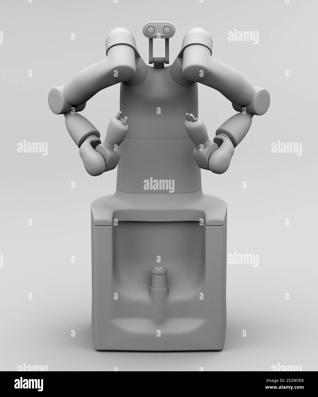 Clay rendered image of a 7-axis articulated twin-armed robot ...