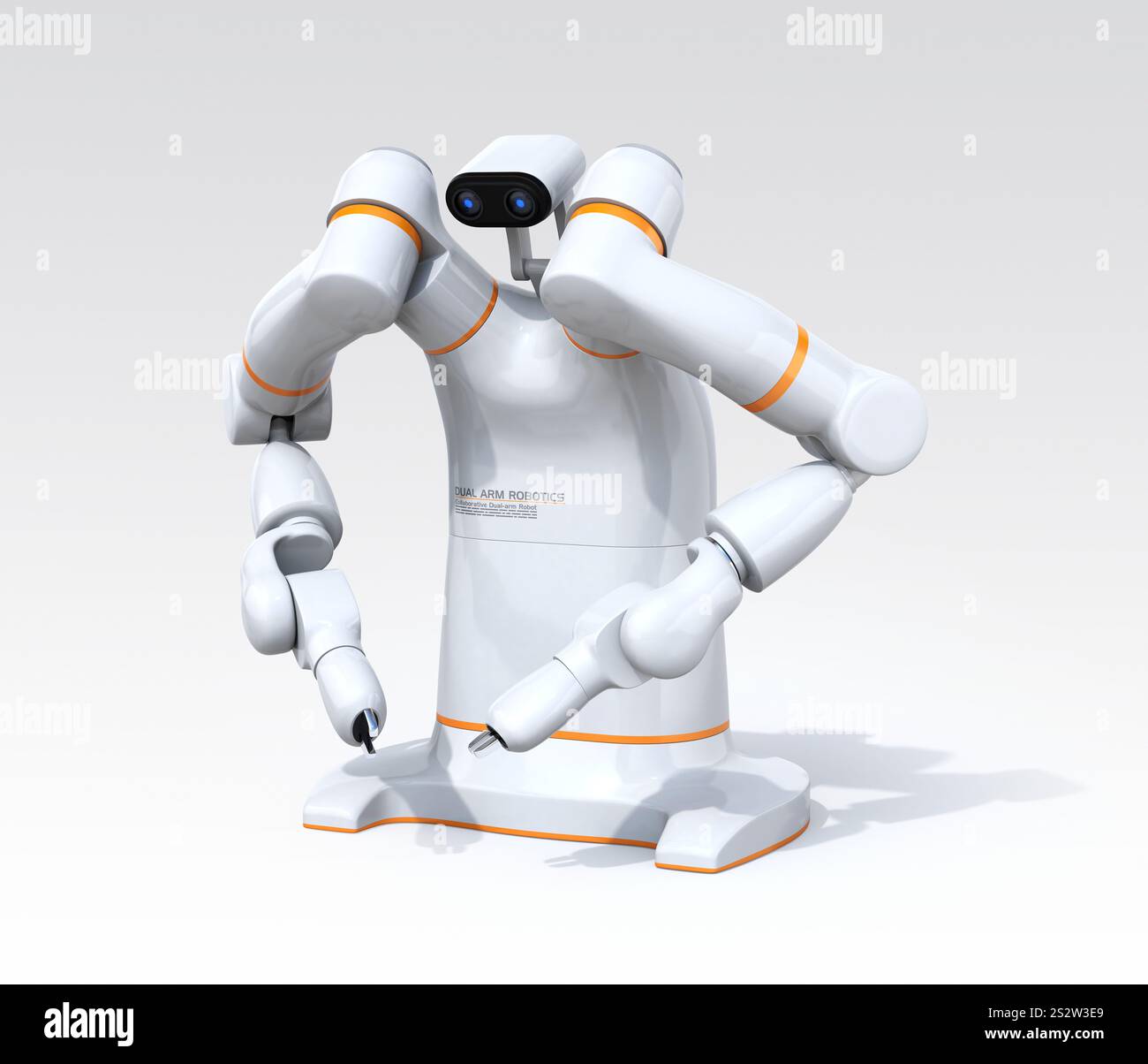 Image of a twin-armed robot. Concept of a cooperative robot. Original ...