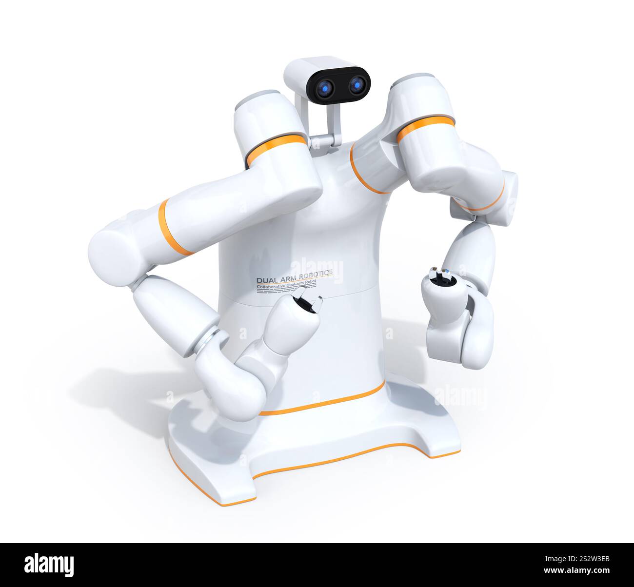 Image of a twin-armed robot. Concept of a cooperative robot. Original ...
