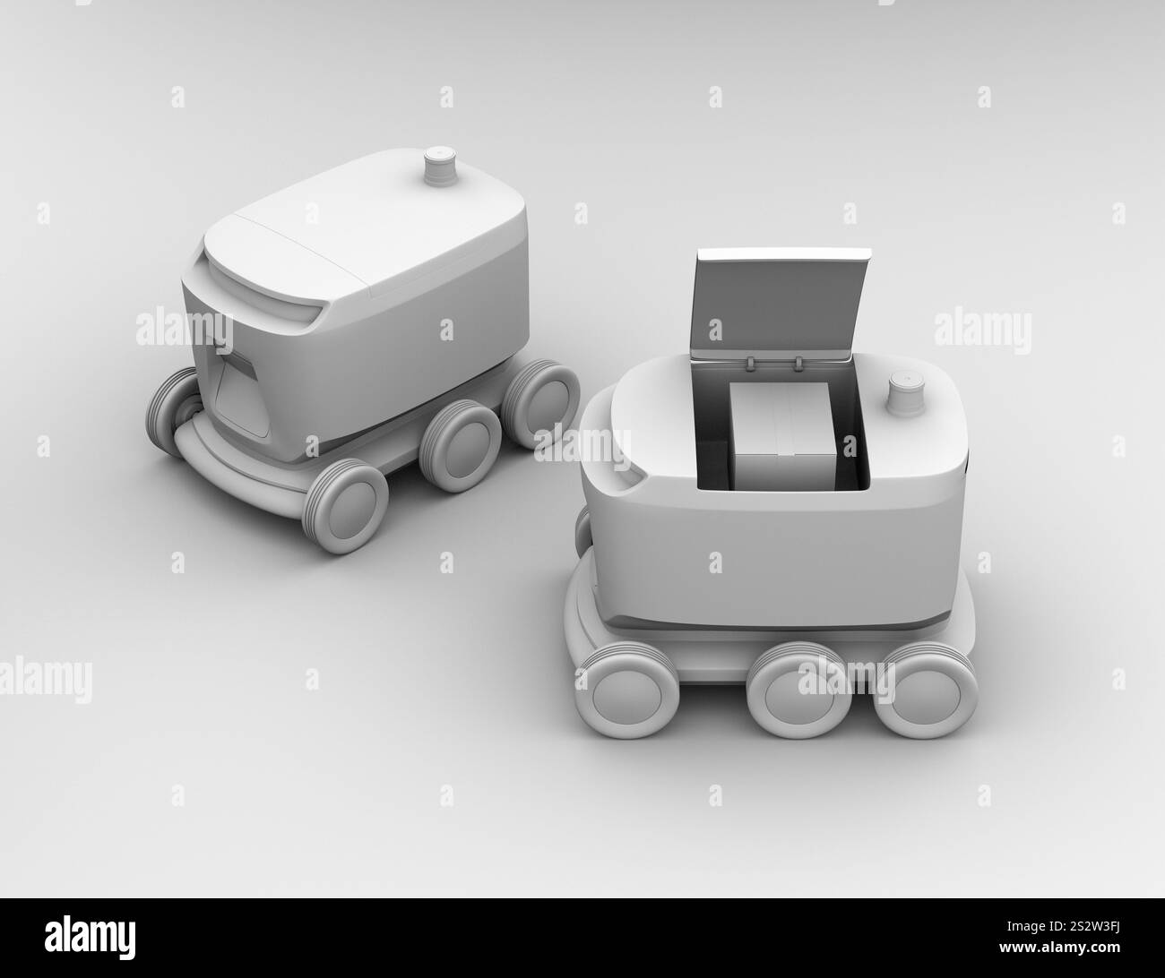 Clay shading image of delivery robot Stock Photo - Alamy