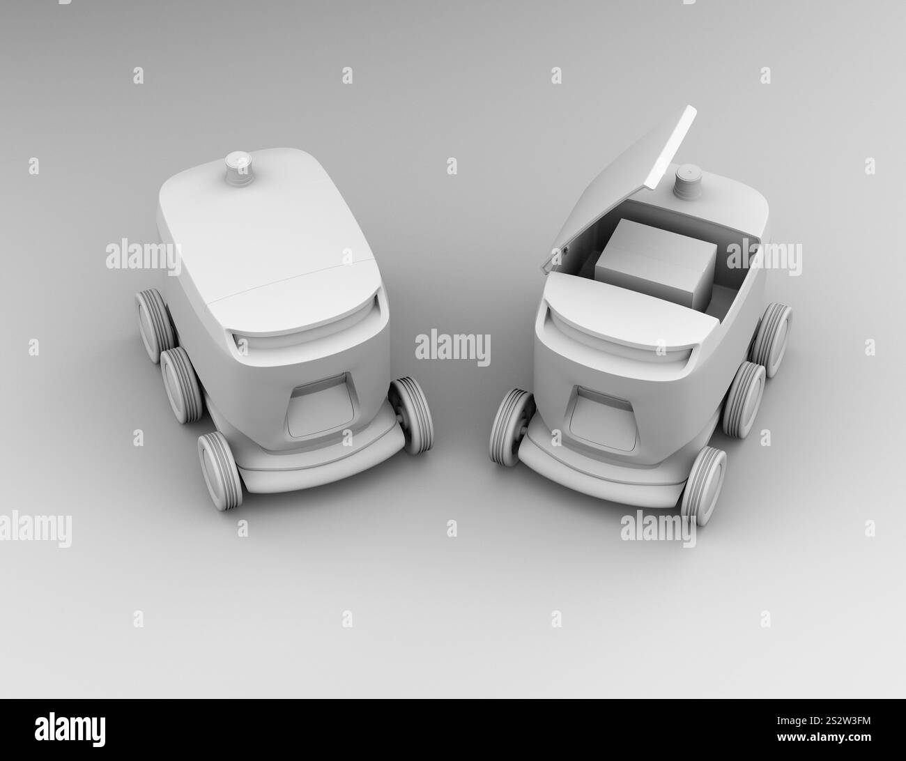 Clay shading image of delivery robot Stock Photo - Alamy
