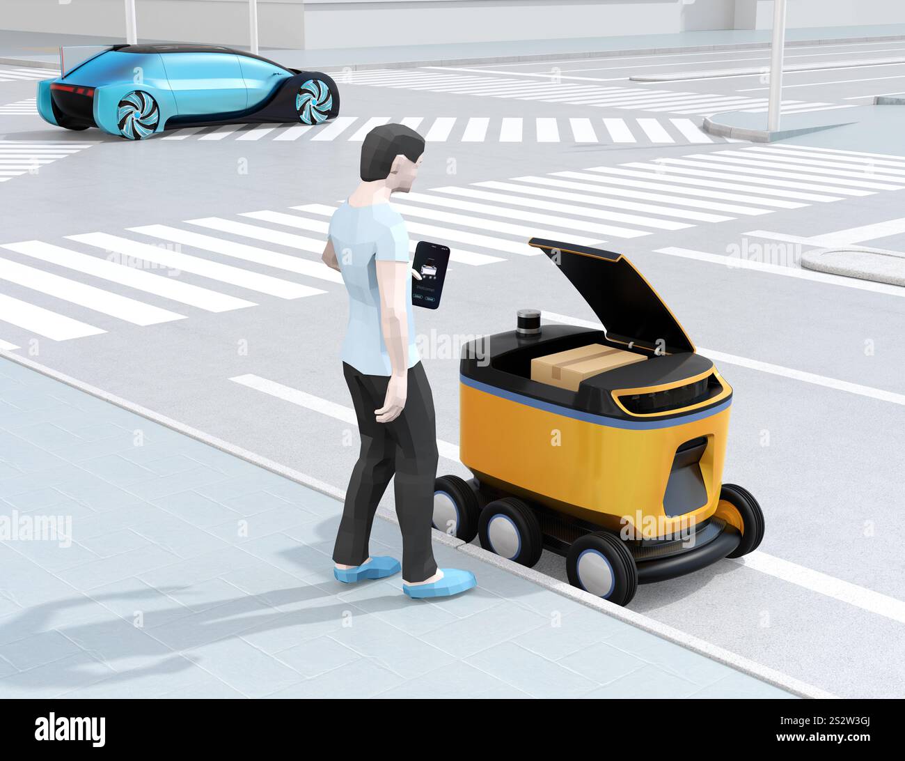 The door is unlocked and the parcel is received from the automated ...