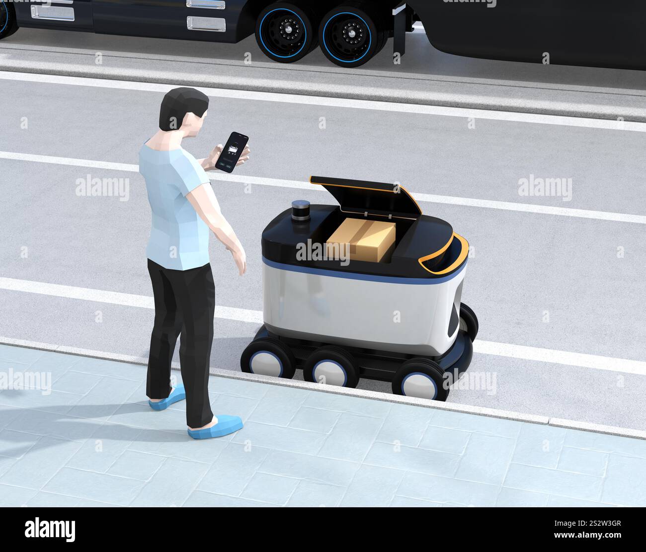 The door is unlocked and the parcel is received from the automated ...