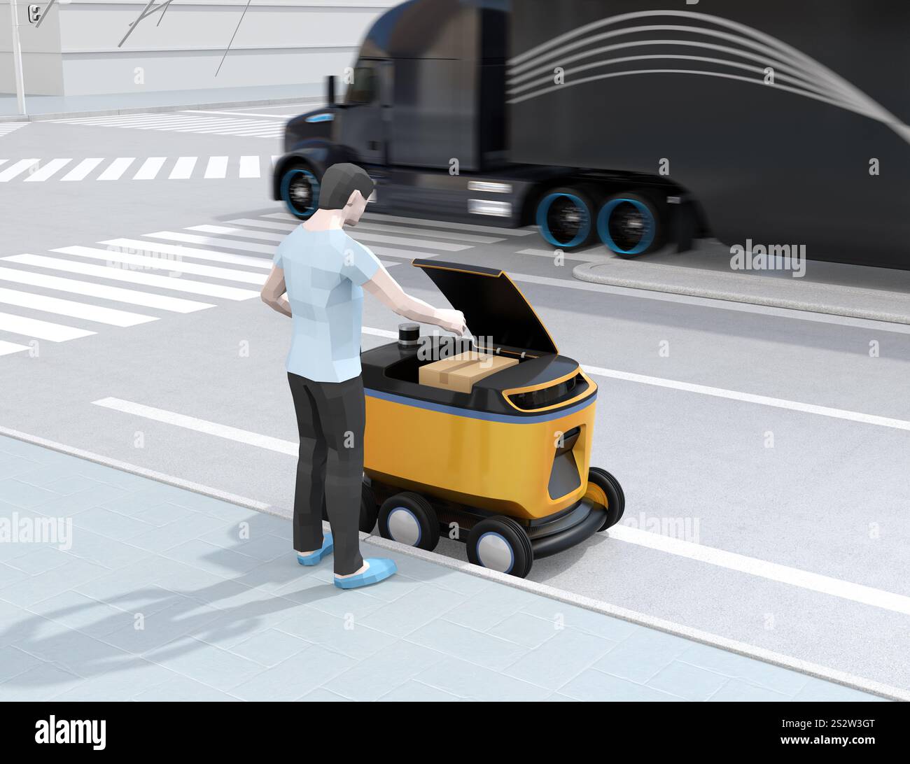 The door is unlocked and the parcel is received from the automated ...