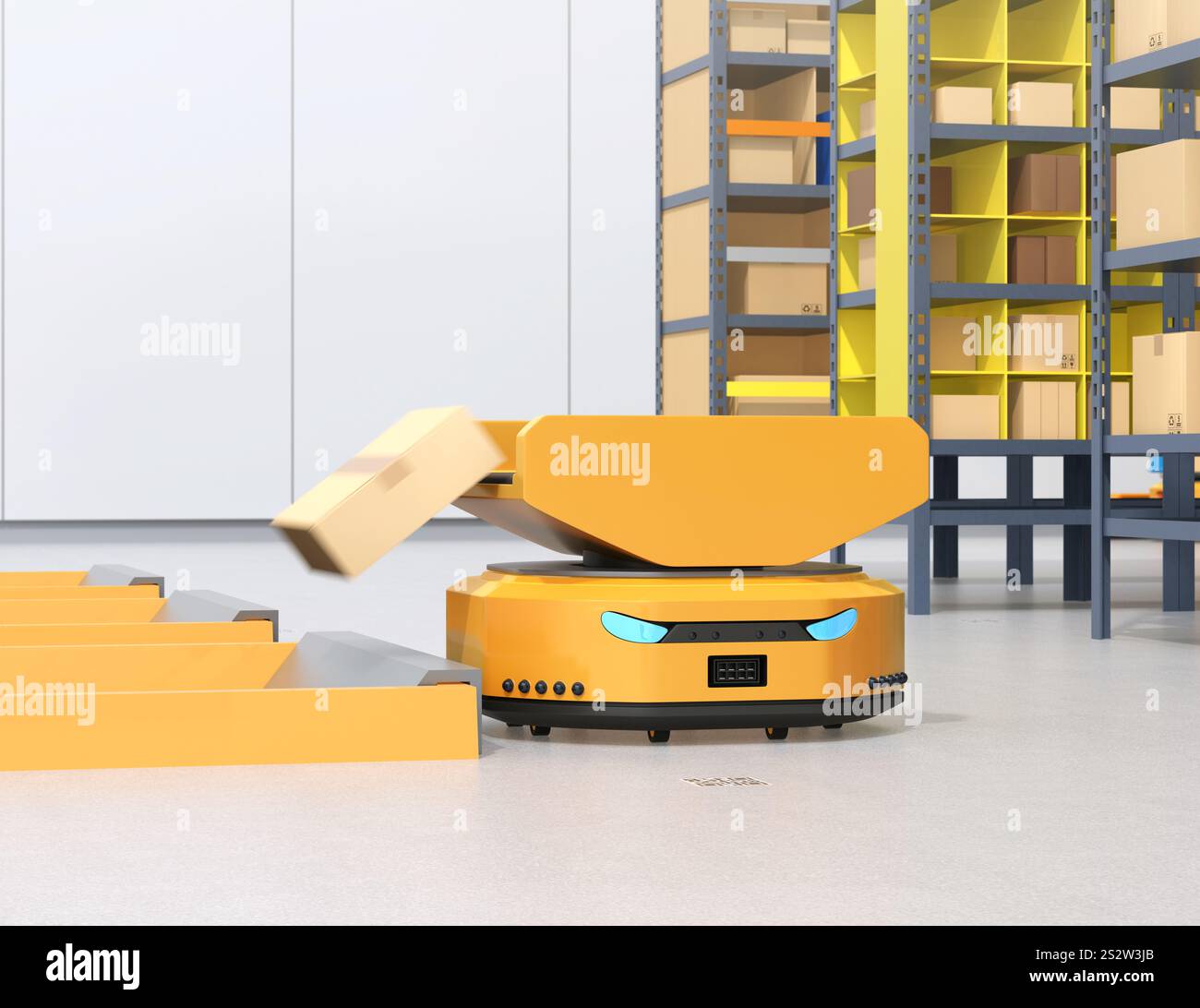 Concept image of an AMR autonomous cooperative robot sorting at a ...