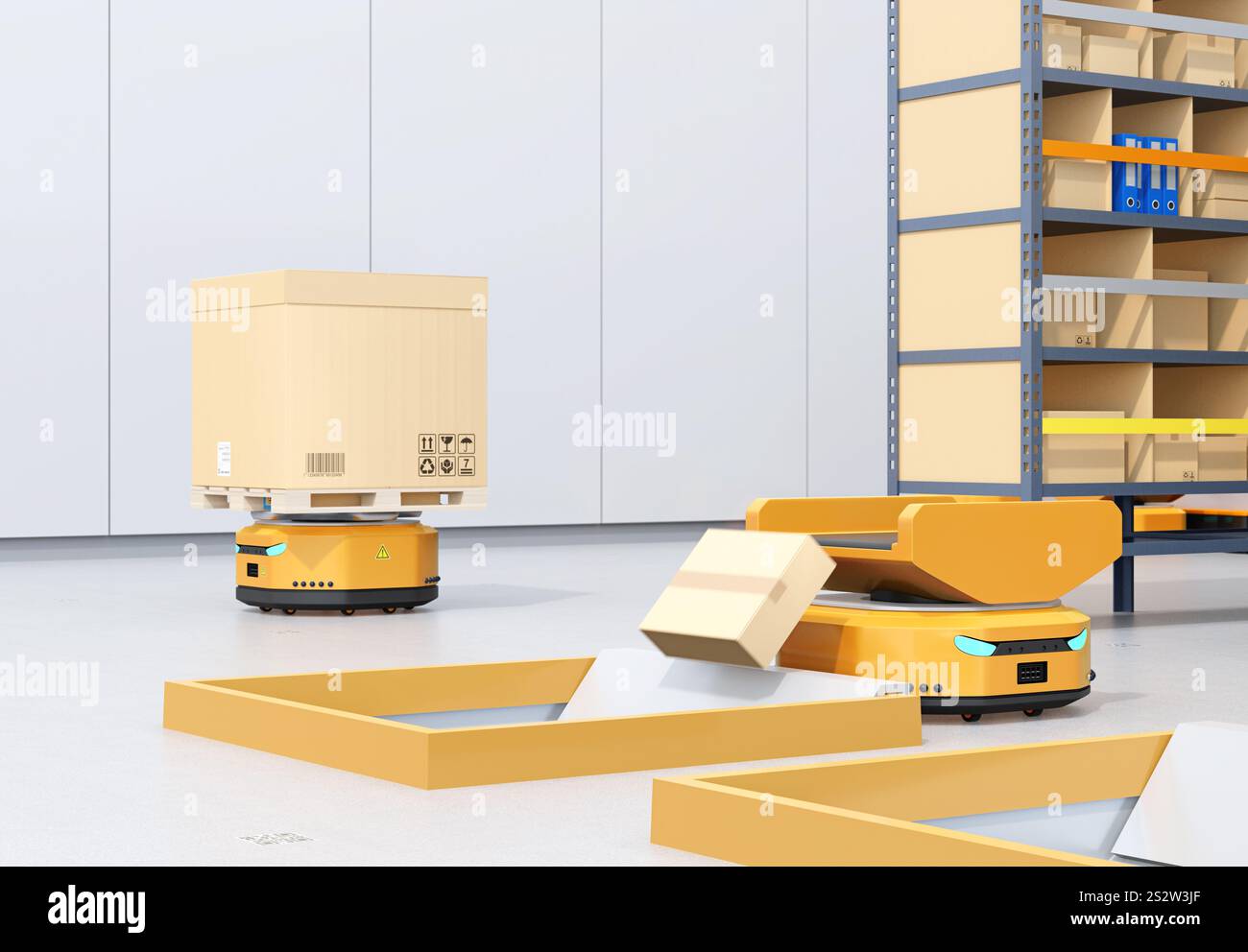 Concept image of an AMR autonomous cooperative robot sorting at a ...