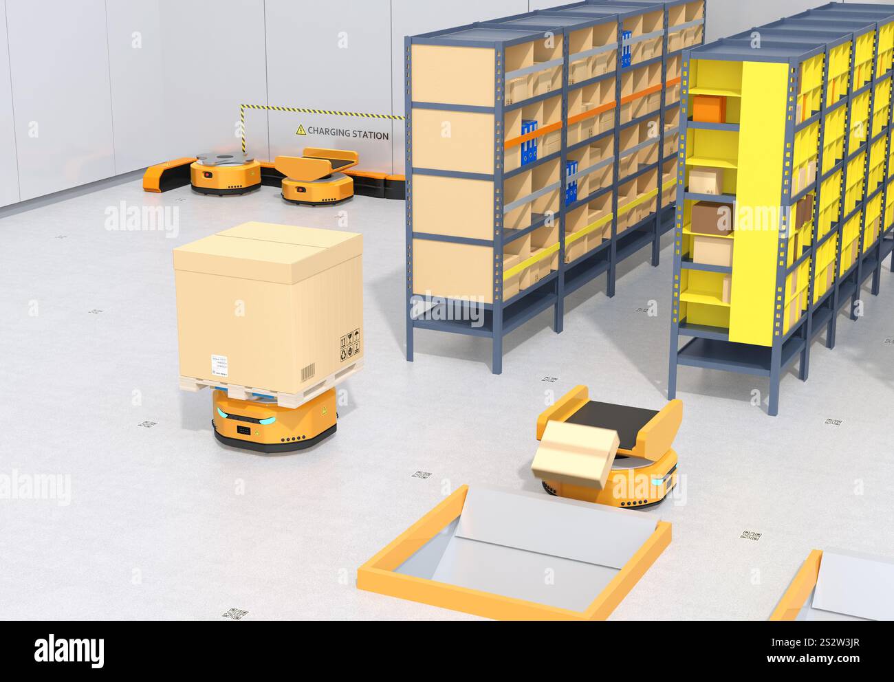 Concept image of an AMR autonomous cooperative robot sorting at a ...