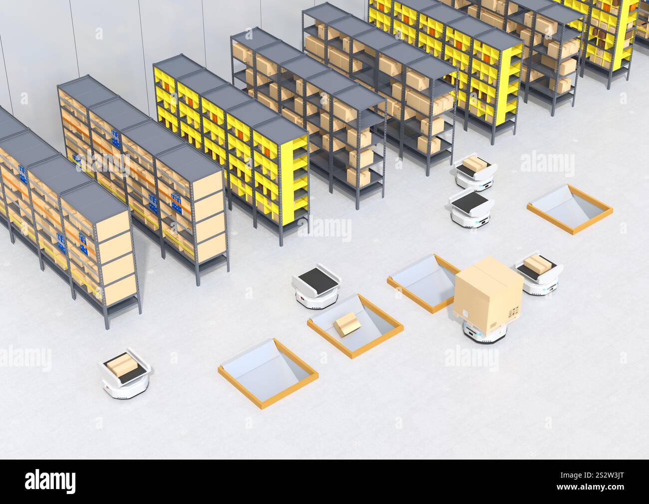 Conceptual image of an AMR autonomous cooperative robot carrying and ...
