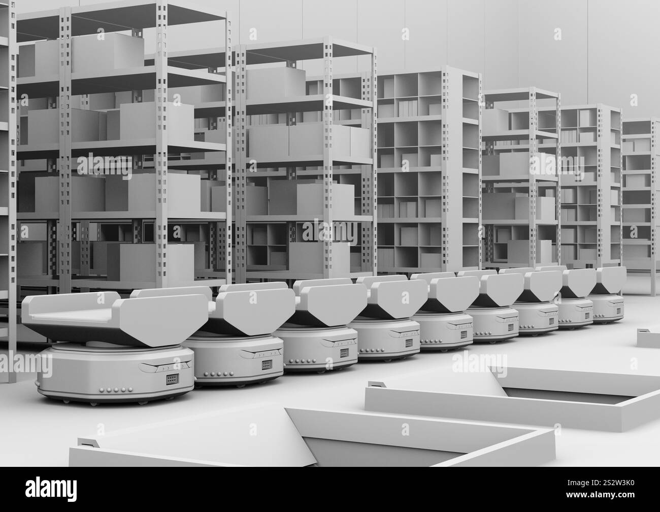 Clay rendering image of an AMR autonomous cooperative robot sorting in ...