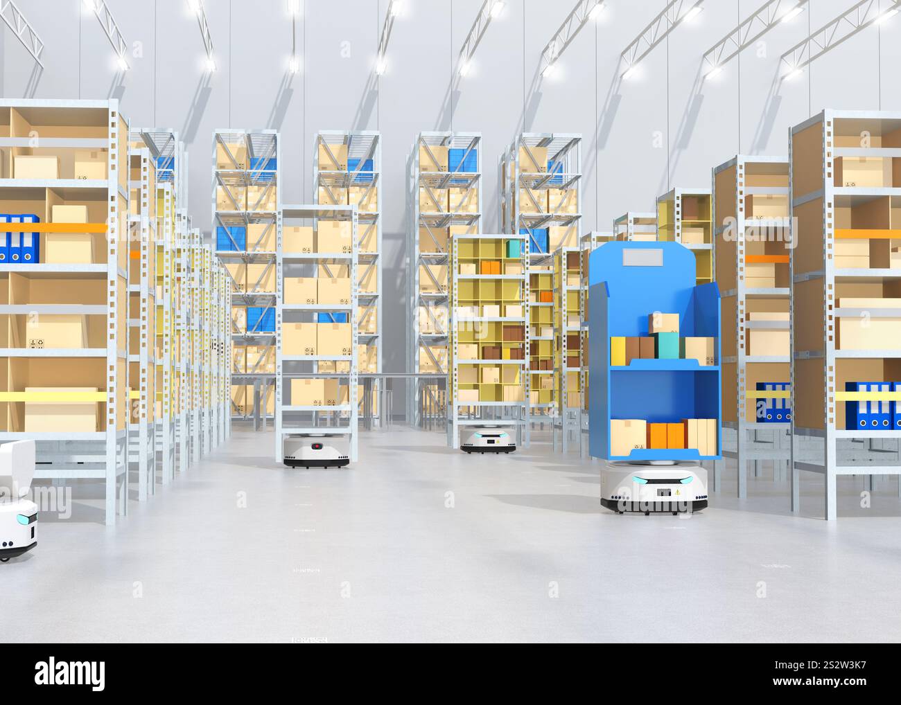 Conceptual image of an AMR autonomous cooperative robot carrying a ...