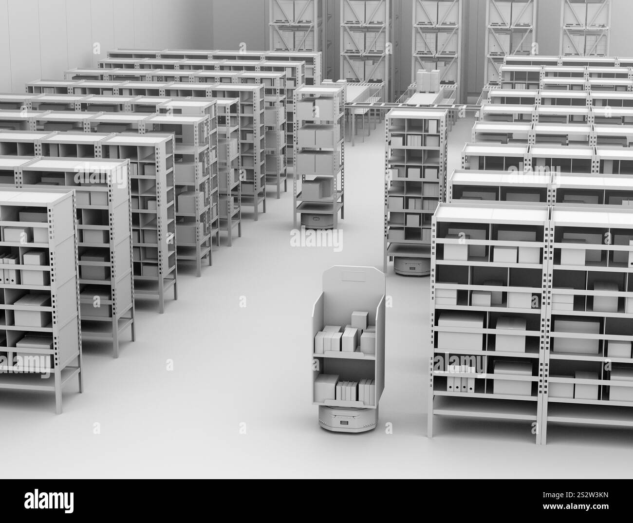 Clay rendering image of an AMR autonomous cooperative robot carrying a ...