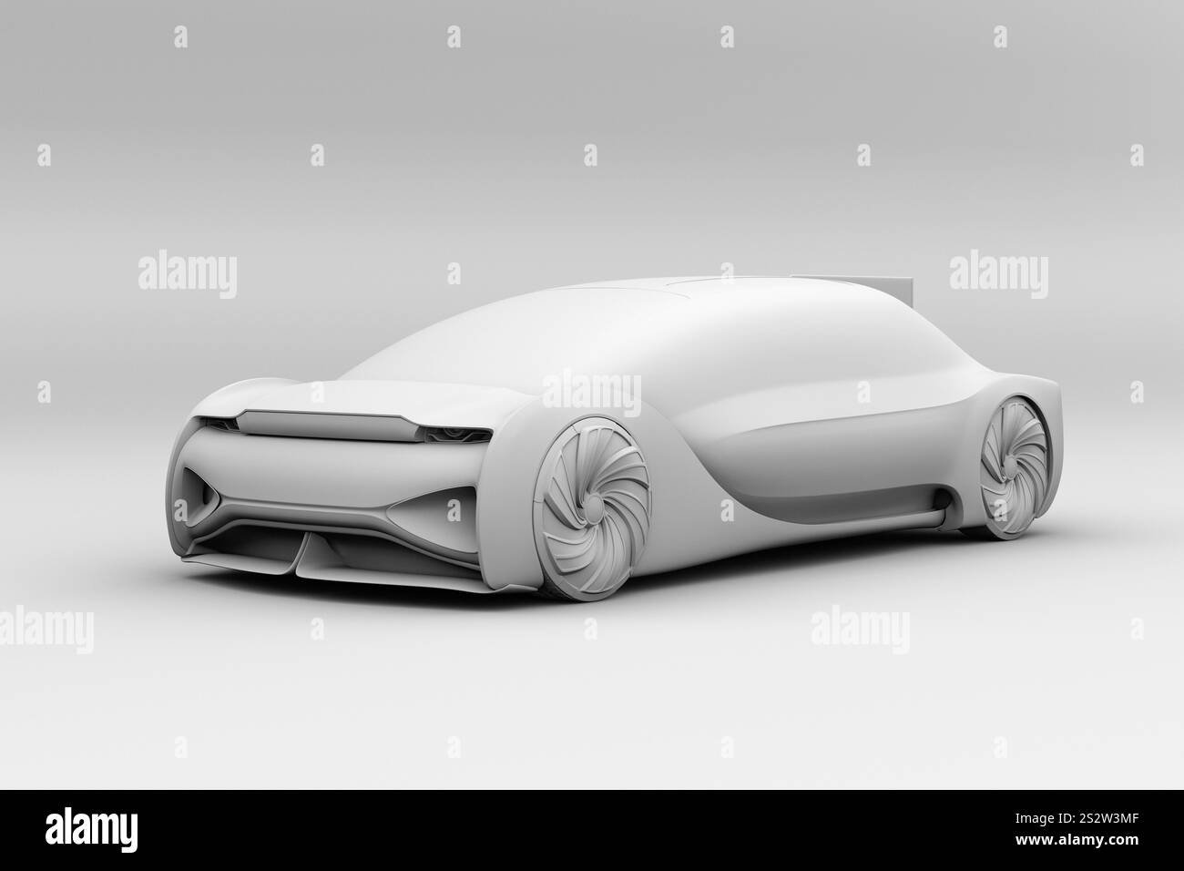Image of an automated luxury saloon with clay shading for background ...