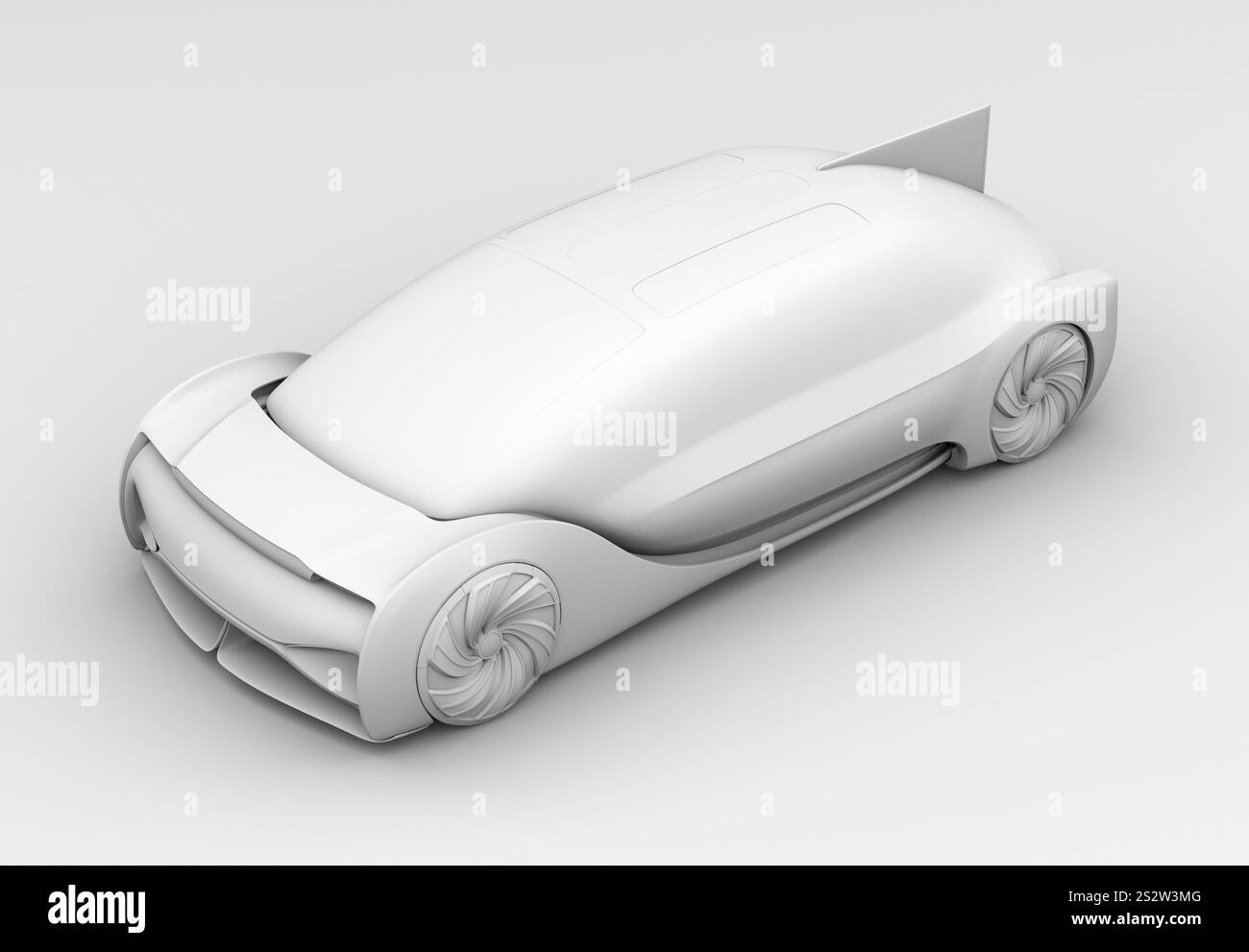 Image of an automated luxury saloon with clay shading for background ...