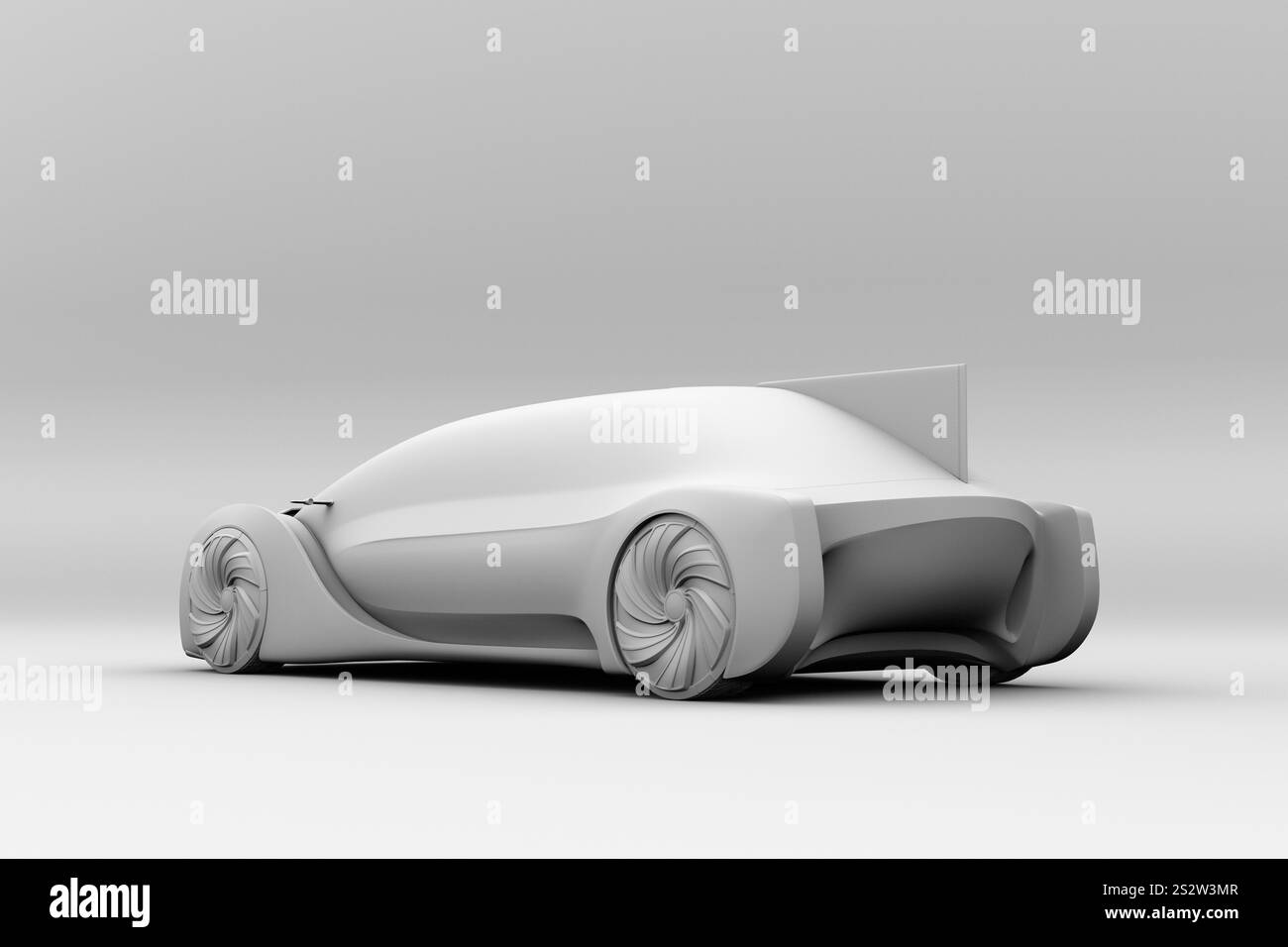 Image of an automated luxury saloon with clay shading for background ...
