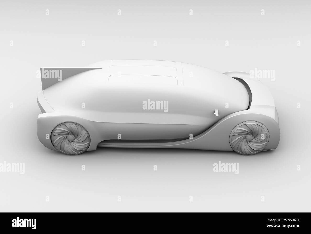 Image of an automated luxury saloon with clay shading for background ...